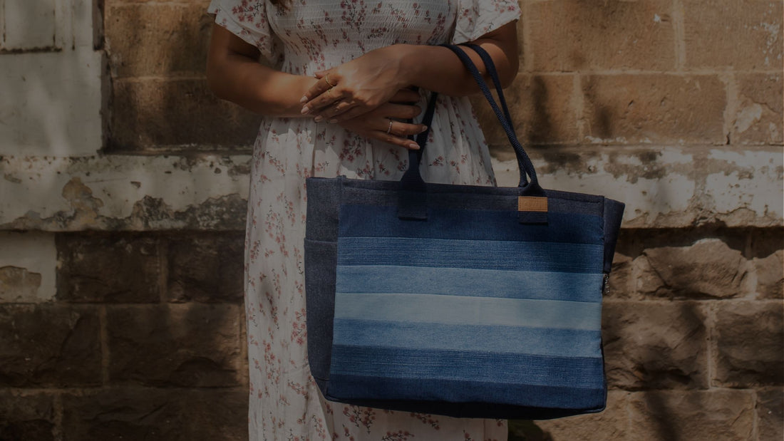 Buy Upcycled Denim Tote Bag Online - Dwij